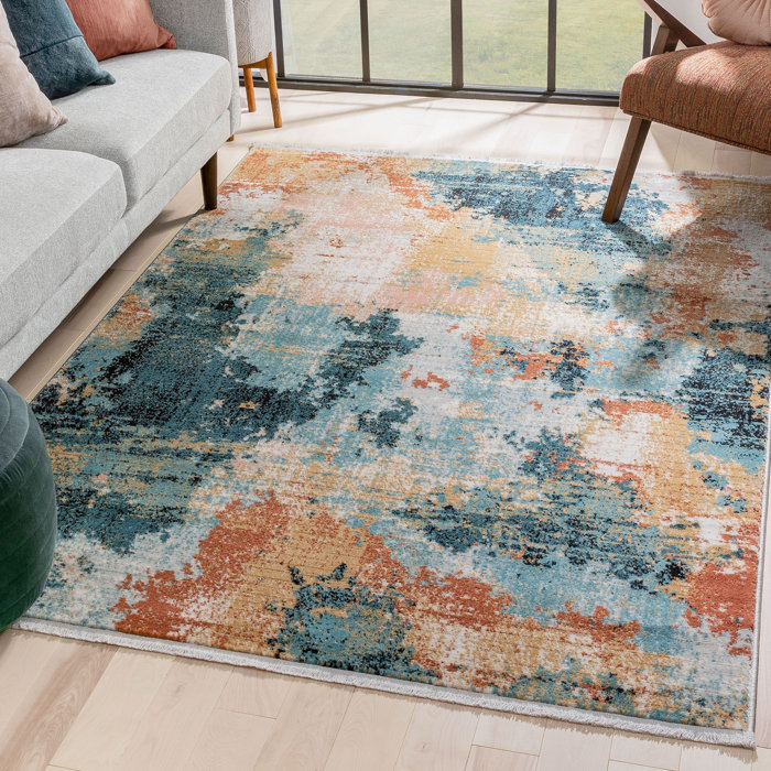 Well Woven Indira Woven Indira Vesuvio Abstract Distressed Power Loom ...