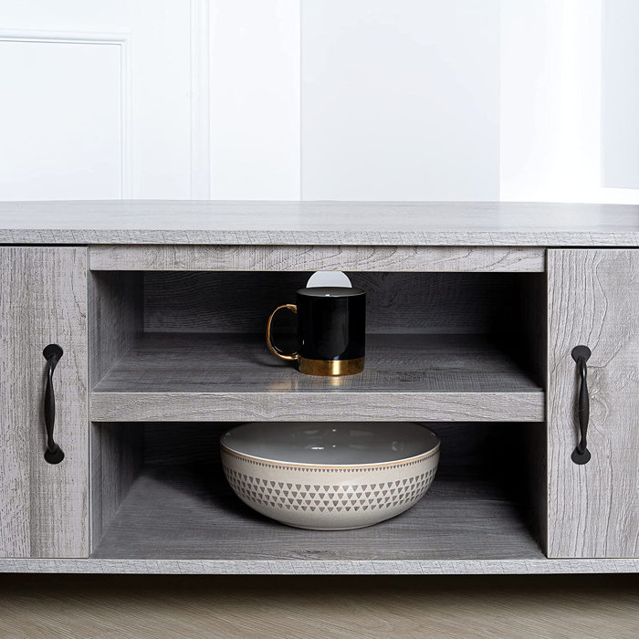 Ebern Designs Corner TV Stand for 50" TV, Modern Living Room with ...