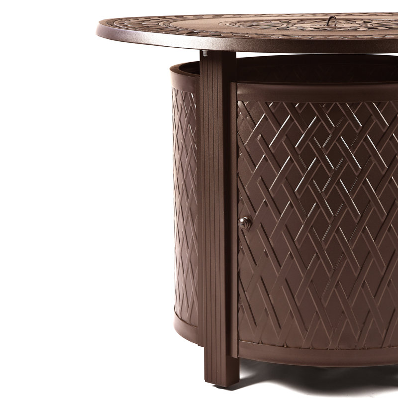 Lark Manor Delrick 24.5'' H x 34'' W Aluminum Propane Outdoor Fire Pit ...