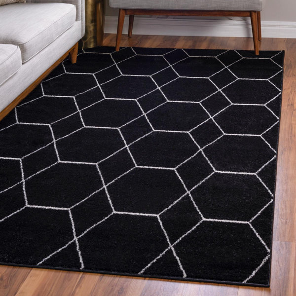 Wrought Studio Mariela Black Area Rug & Reviews | Wayfair