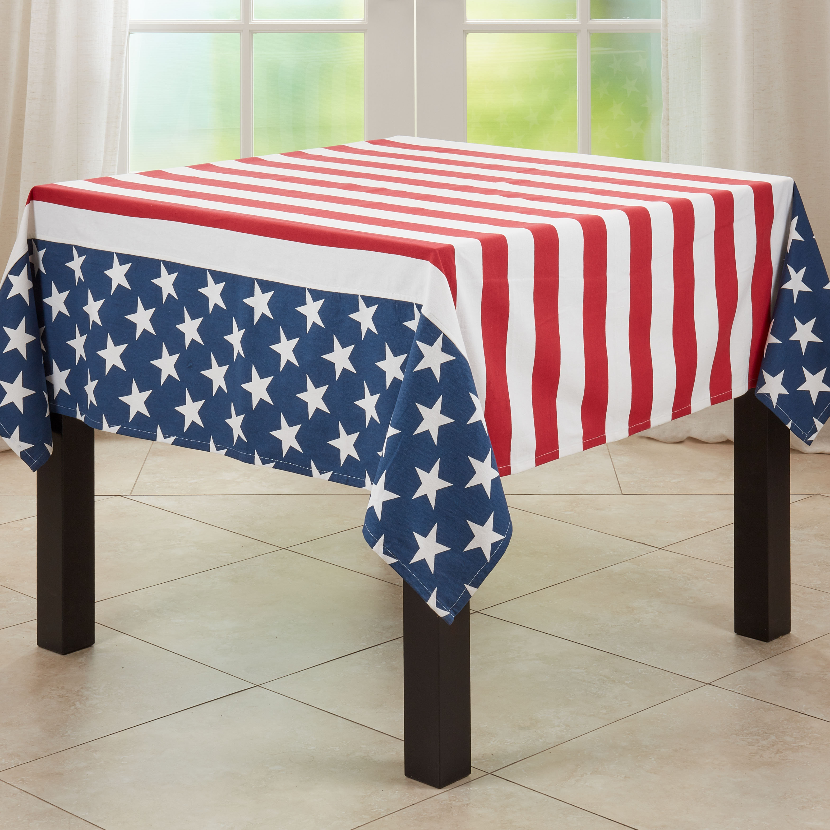 Saro Rectangular Striped Independence Day Tablecloth | Wayfair