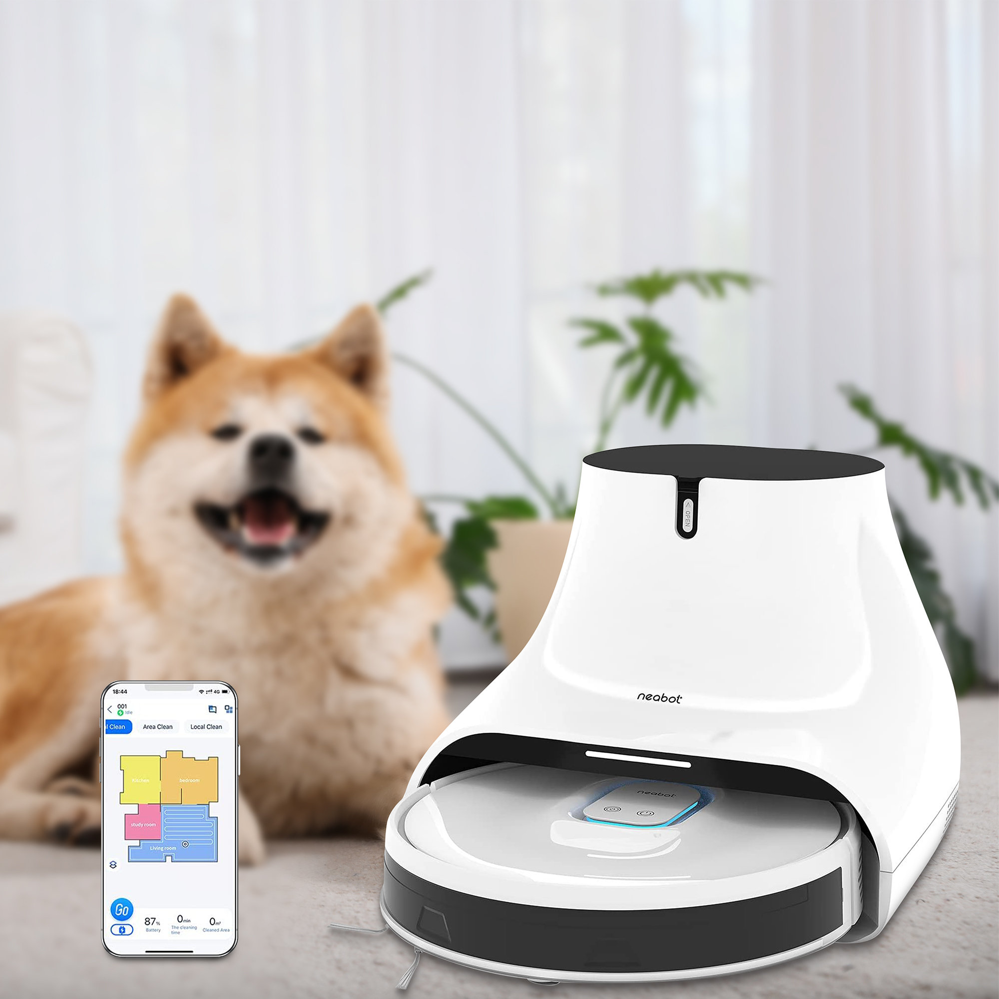 Neabot NoMo Q11 Self-Emptying 3 in 1 Robotic Vacuum Laser LiDAR ...