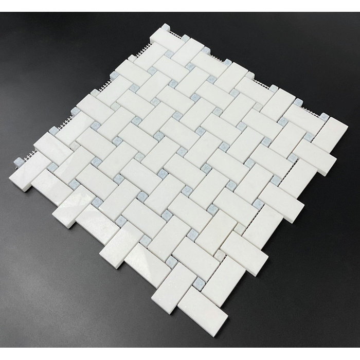 Mosaic Studio Thassos 1" x 2" Natural Stone Mosaic Wall & Floor Tile ...