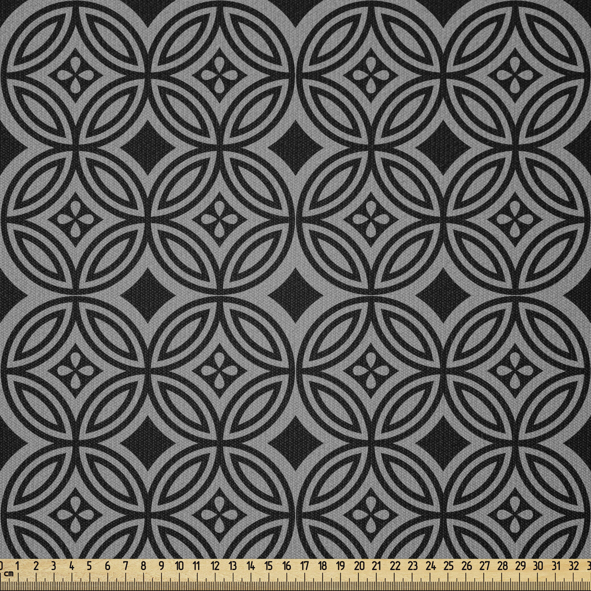 East Urban Home Black And Grey Fabric By The Yard, Antique Old Style ...