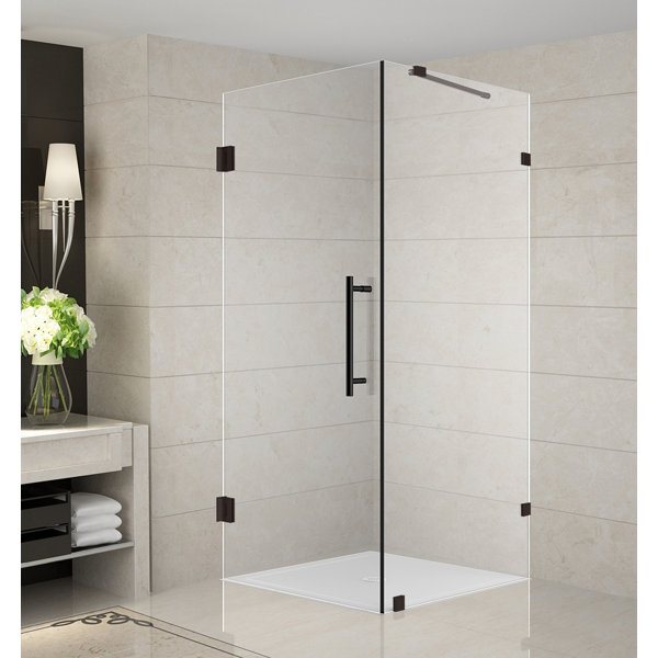 Aston Aquadica Frameless 30" x 72" Square Hinged Shower Enclosure | Wayfair