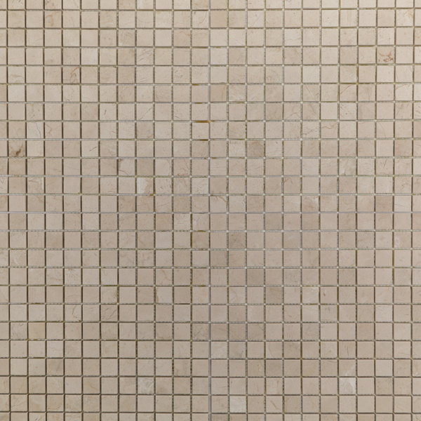Symple Stuff Addis 1" x 1" Grid Crema Marfil Marble Mosaic Wall & Floor ...