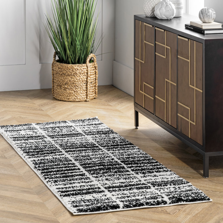 Ebern Designs Ainslei Black/White/Gray Rug & Reviews | Wayfair