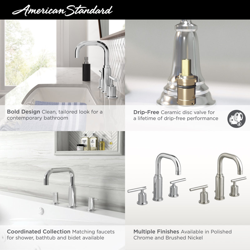American Standard Serin Widespread Faucet Bathroom Faucet with Drain ...