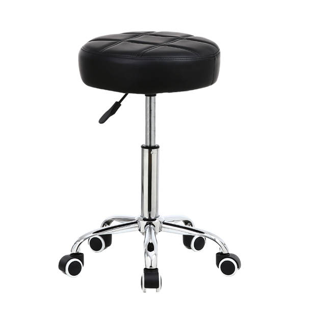 Inbox Zero PU Leather Round Rolling Height Adjustable Lab Stool ...