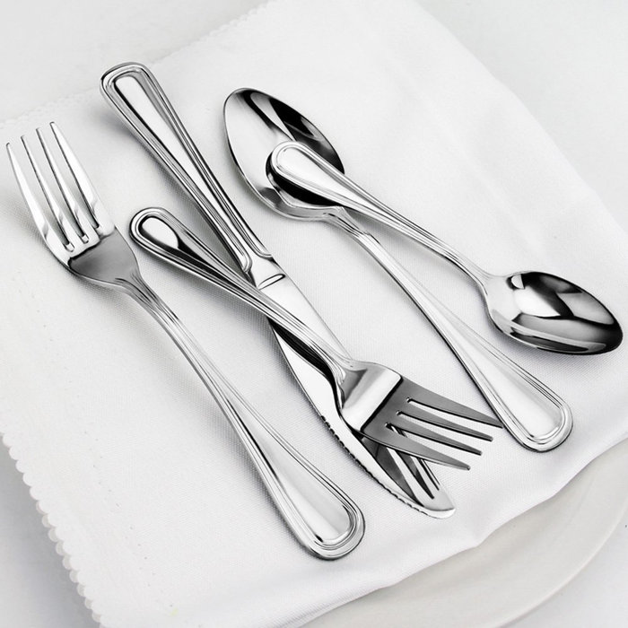 New Star Food Service Slimline Stainless Steel Flatware - Set of 60 ...