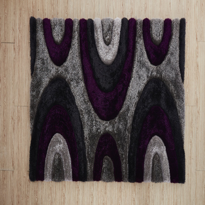 Orren Ellis Thionville Performance Purple/Gray Rug & Reviews | Wayfair
