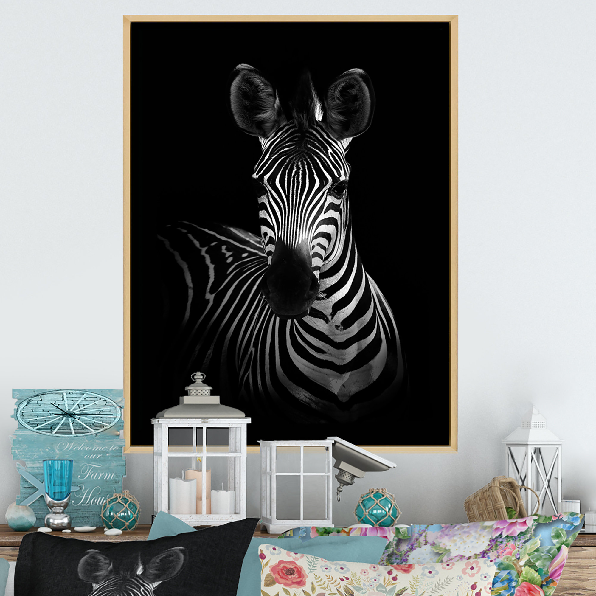 Dakota Fields Zebra In Black And White Zebra In Black And White - Print ...