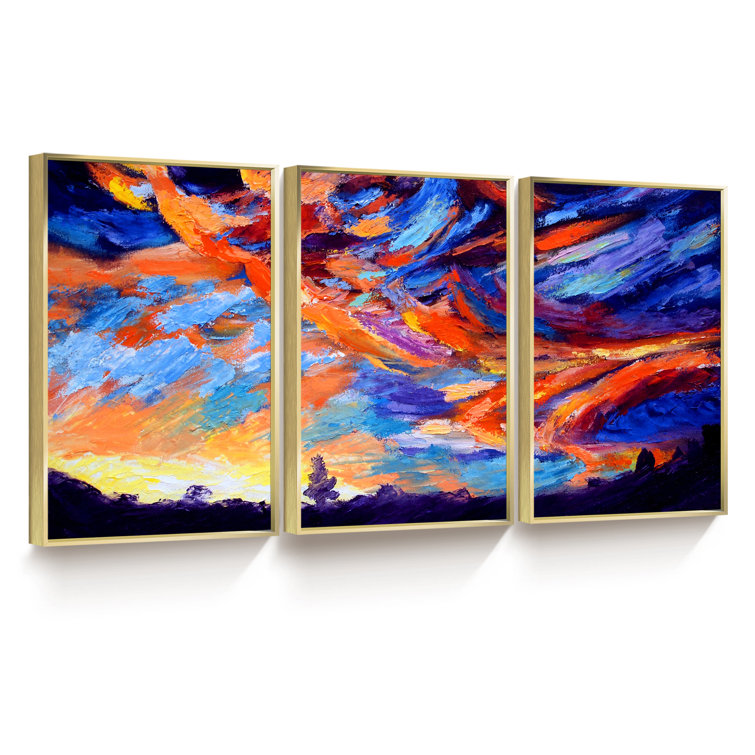 Wrought Studio Modern - 3 Piece Picture Frame Set on Canvas | Wayfair