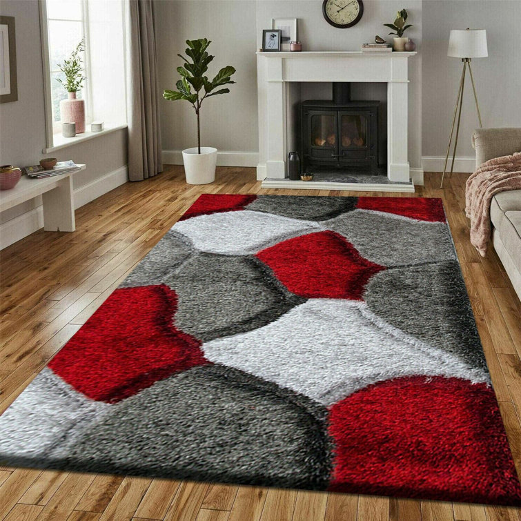 Ivy Bronx Bartek Red Grey Rug | Wayfair.co.uk