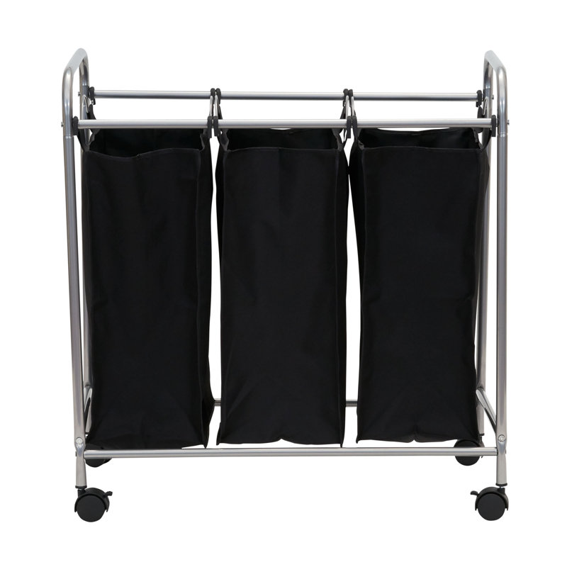 Rebrilliant Rolling Triple Laundry Sorter | Wayfair