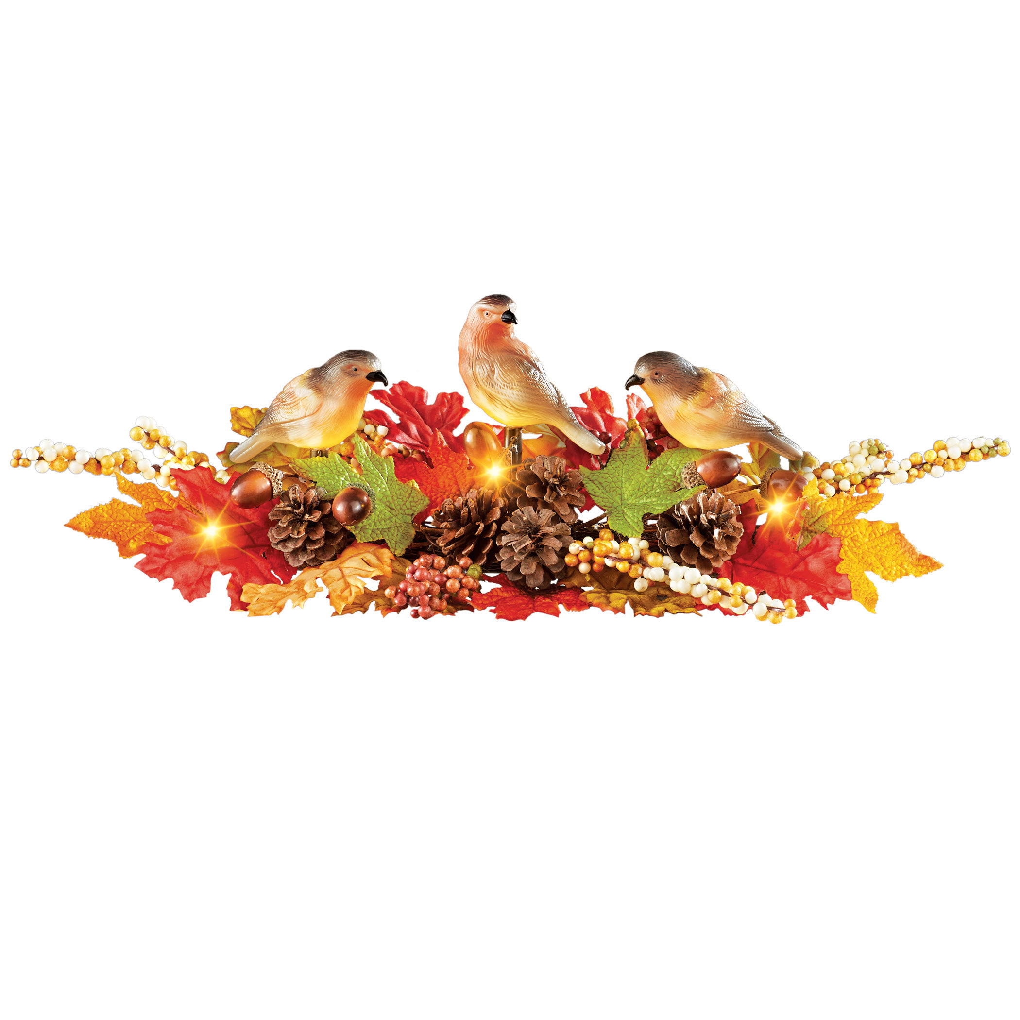 August Grove® LED Bird and Fall Foliage Centerpiece | Wayfair