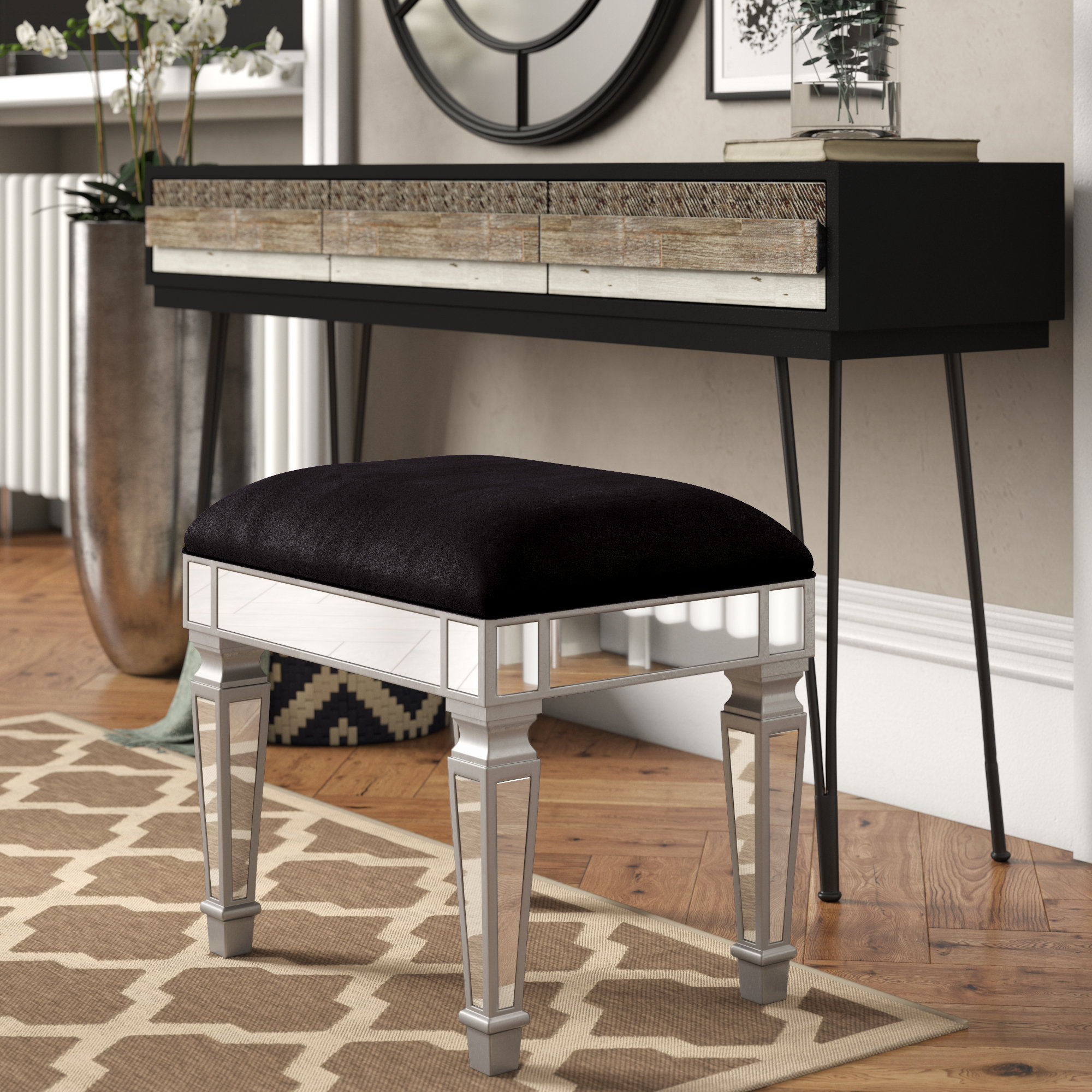 Mercer41 42cm Tall Dressing Table Stool & Reviews | Wayfair.co.uk