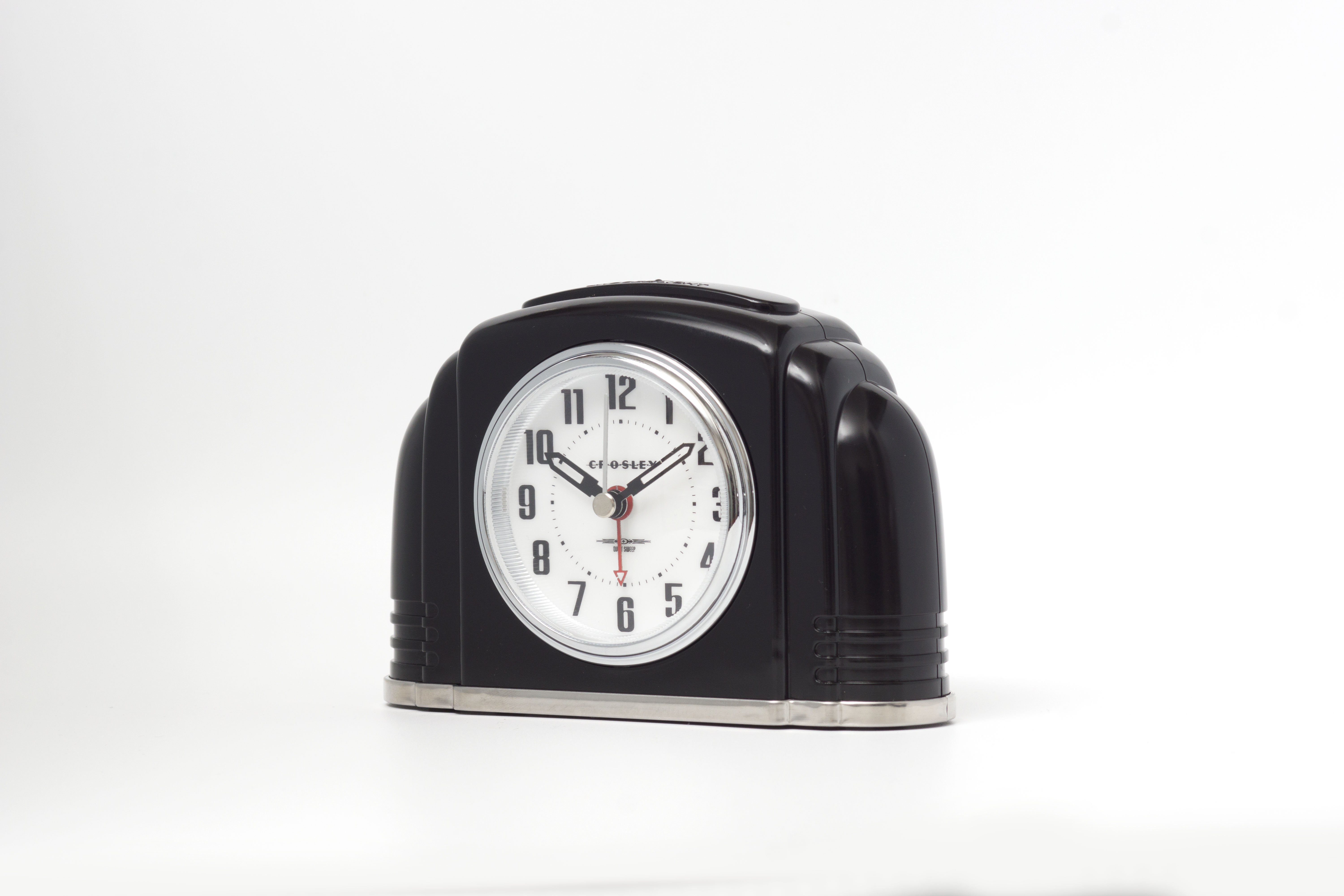 Crosley Analog Quartz Tabletop Clock with Alarm in Black | Wayfair