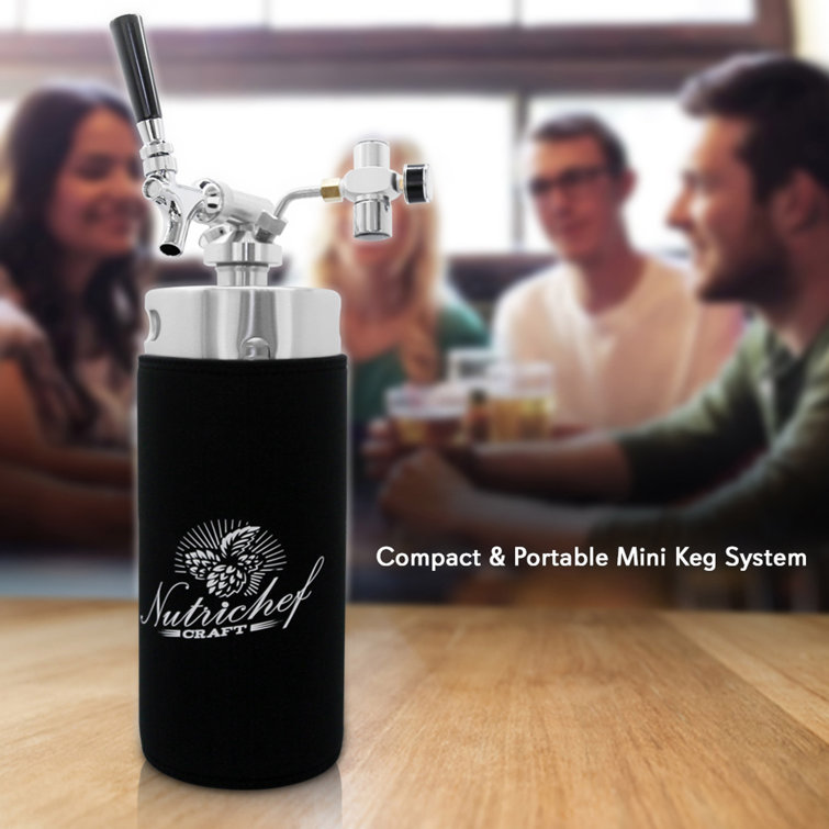Nutrichef 128 Cubic Feet Black/Silver Single Tap Mini Keg Countertop ...