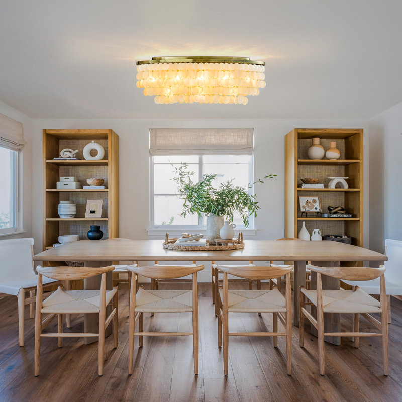 Rosdorf Park 11-Light Unique/Statement Coastal Natural Capiz Shell Oval ...