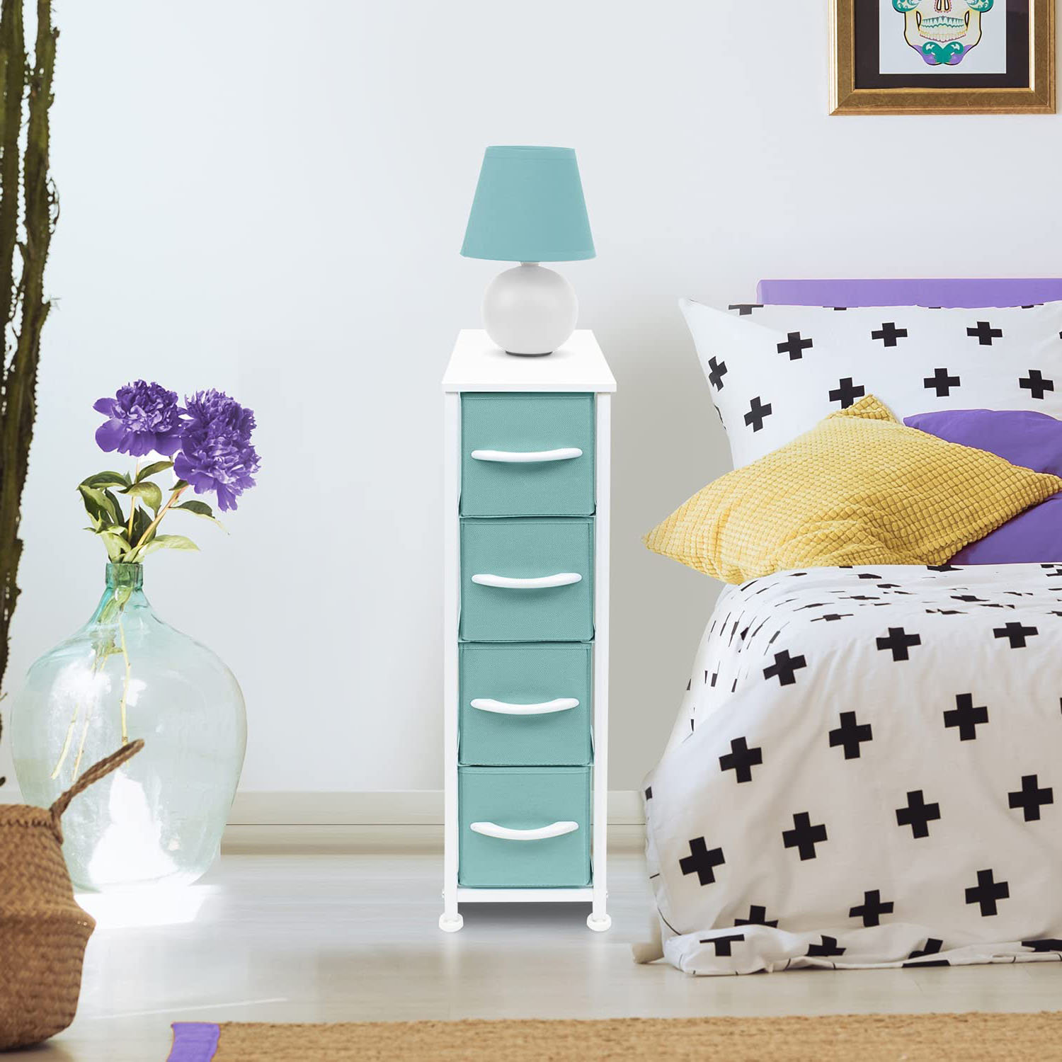 Rebrilliant Narrow Dresser With 4 Drawers - - Versatile Upright Storage ...