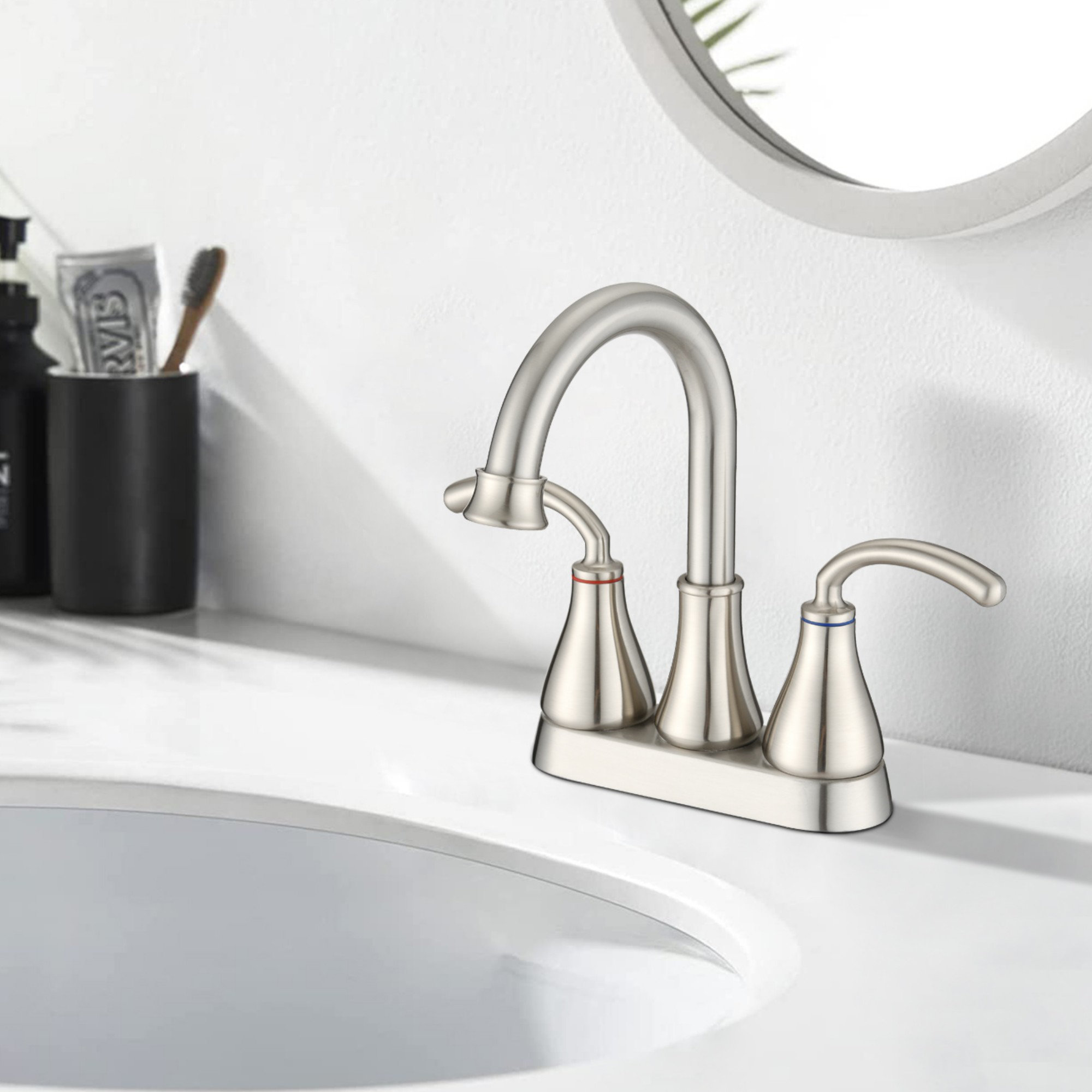 Aula Centerset Faucet 2-handle Bathroom Faucet with Drain Assembly ...