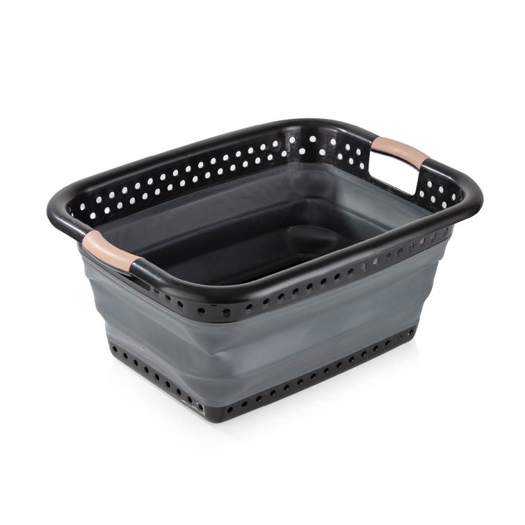Tower T969012RGB Collapsable Laundry Basket Black and Blush Gold ...