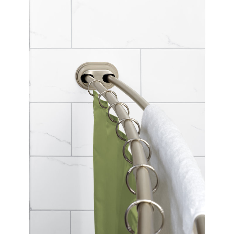 Zenna Home 72" Adjustable Double Curved Tension Shower Curtain Rod ...