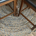 Birch Lane™ Round Geometric Handmade Handwoven Blue/Tan Area Rug ...
