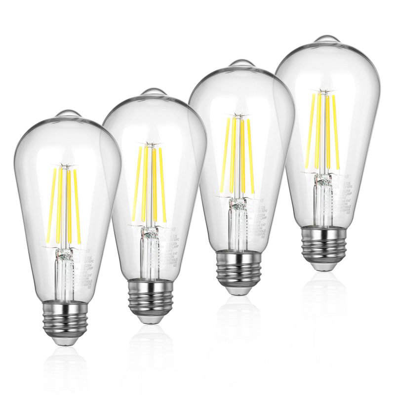 EDISHINE 7 Watt (60 Watt Equivalent), ST58 LED Non-Dimmable Light Bulb ...