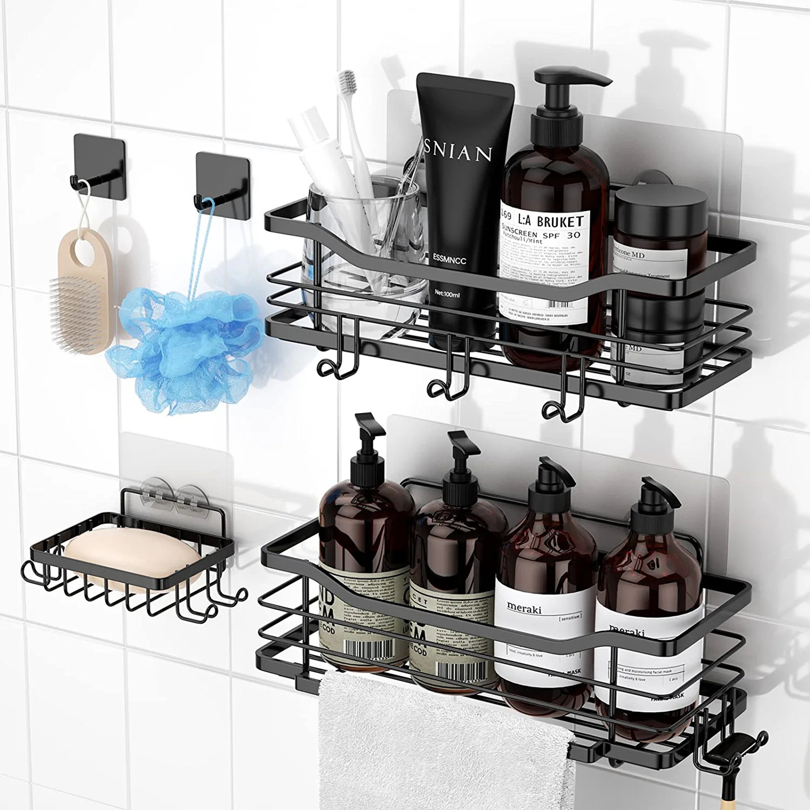 Rebrilliant Lackowski Adhesive Mount Stainless Steel Shower Caddy | Wayfair