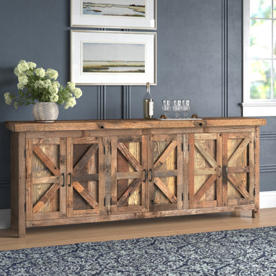 Steelside™ Whittaker 84" Wide Solid Wood Sideboard & Reviews | Wayfair