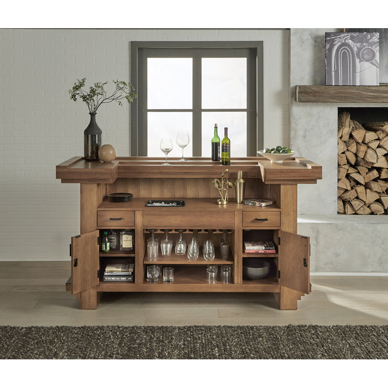 American Heritage Alta Home Bar with Wine Glass Storage | Wayfair