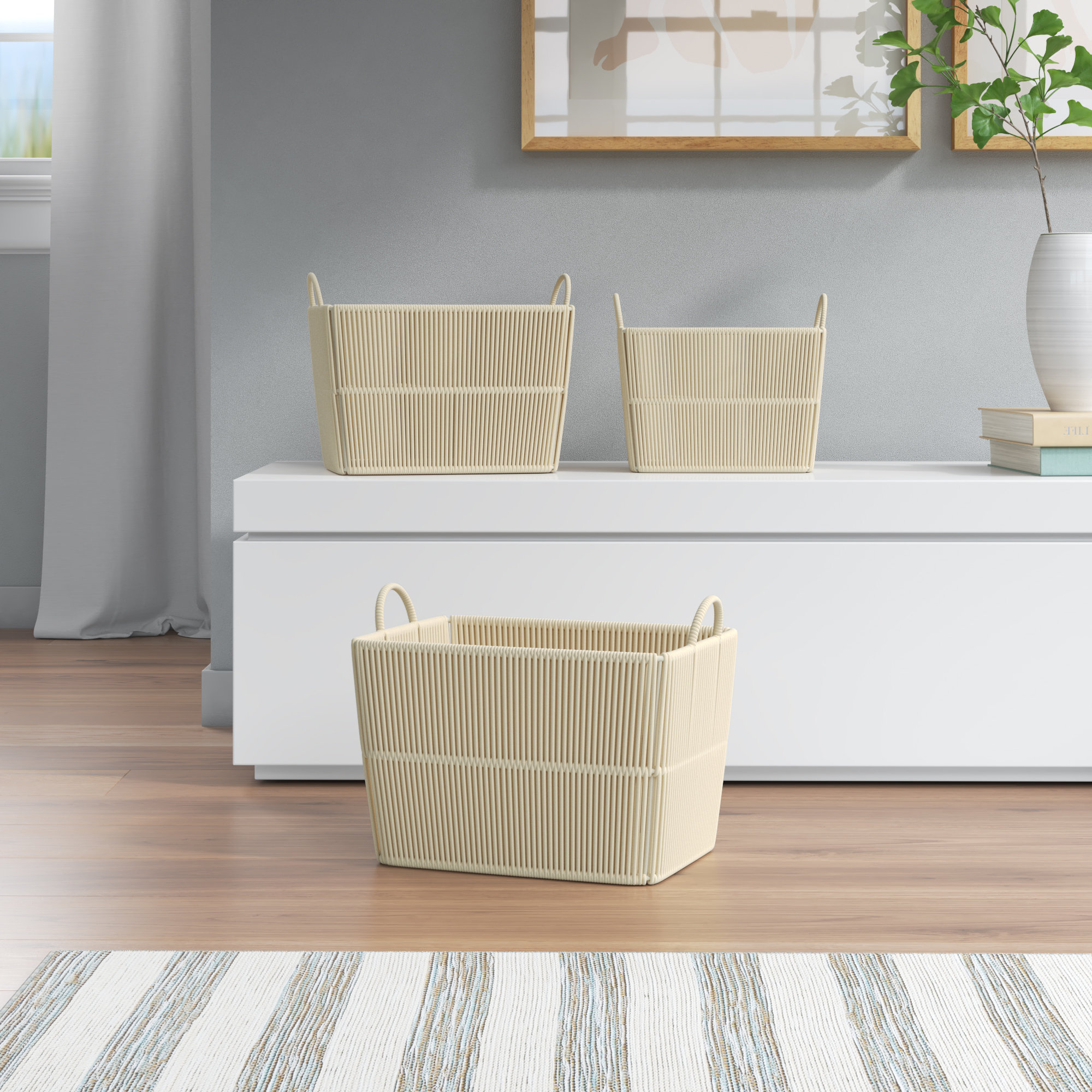 Beachcrest Home 3 Piece Metal Basket Set | Wayfair