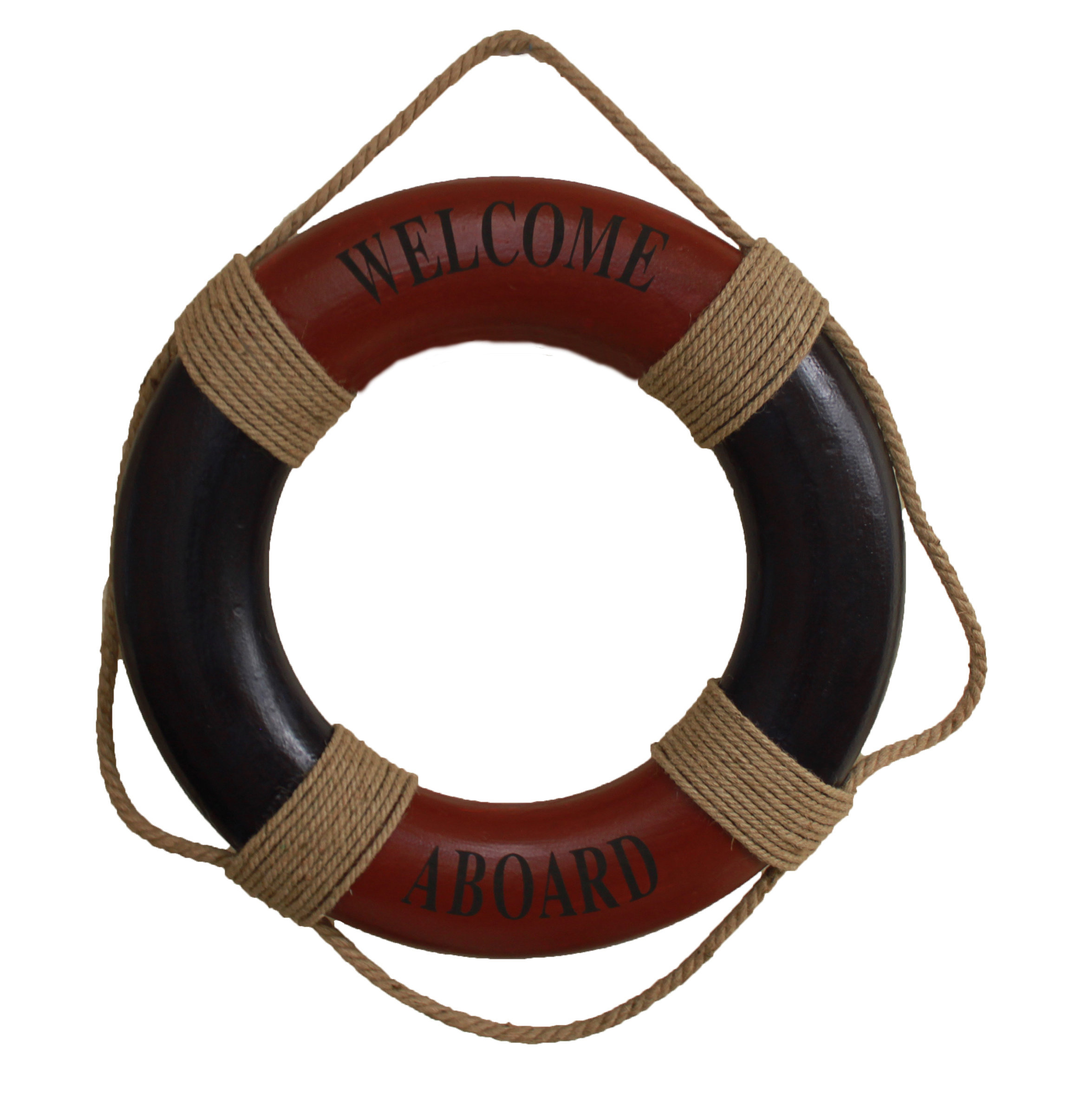Breakwater Bay Corry Life Ring Welcome Aboard Decorative Plaque ...