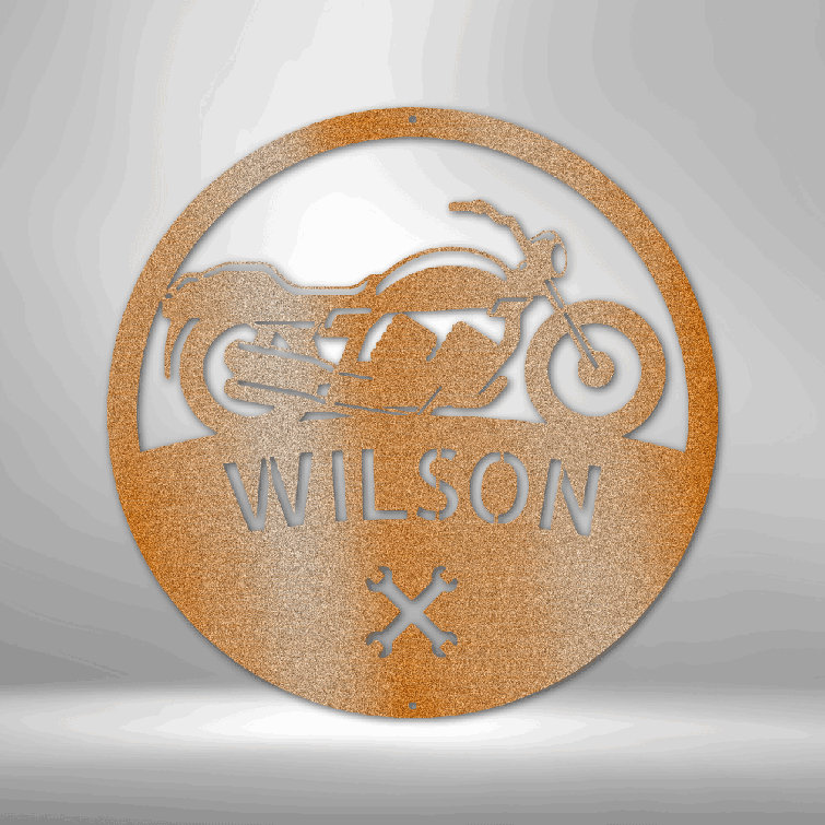 Trinx Motorcycle Master Monogram Steel Wall Décor | Wayfair
