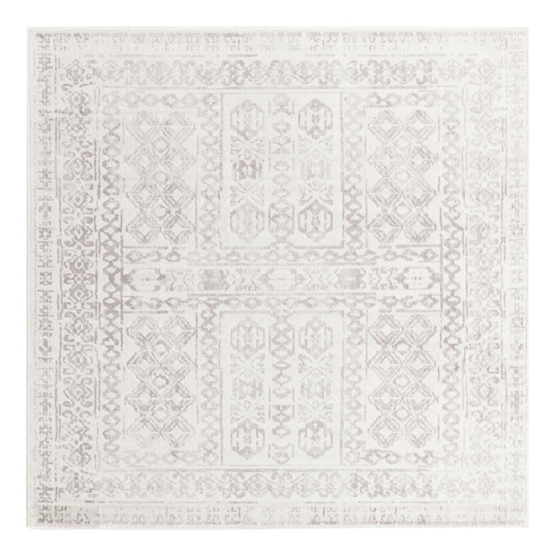 August Grove® Brackett Performance Cream/Gray Rug & Reviews | Wayfair