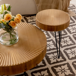 Union Rustic Aburto 2-Piece Modern Farmhouse Living Room Coffee Table ...