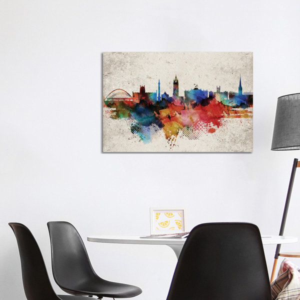 Brayden Studio Newcastle Abstract Skyline - Wrapped Canvas | Wayfair.co.uk