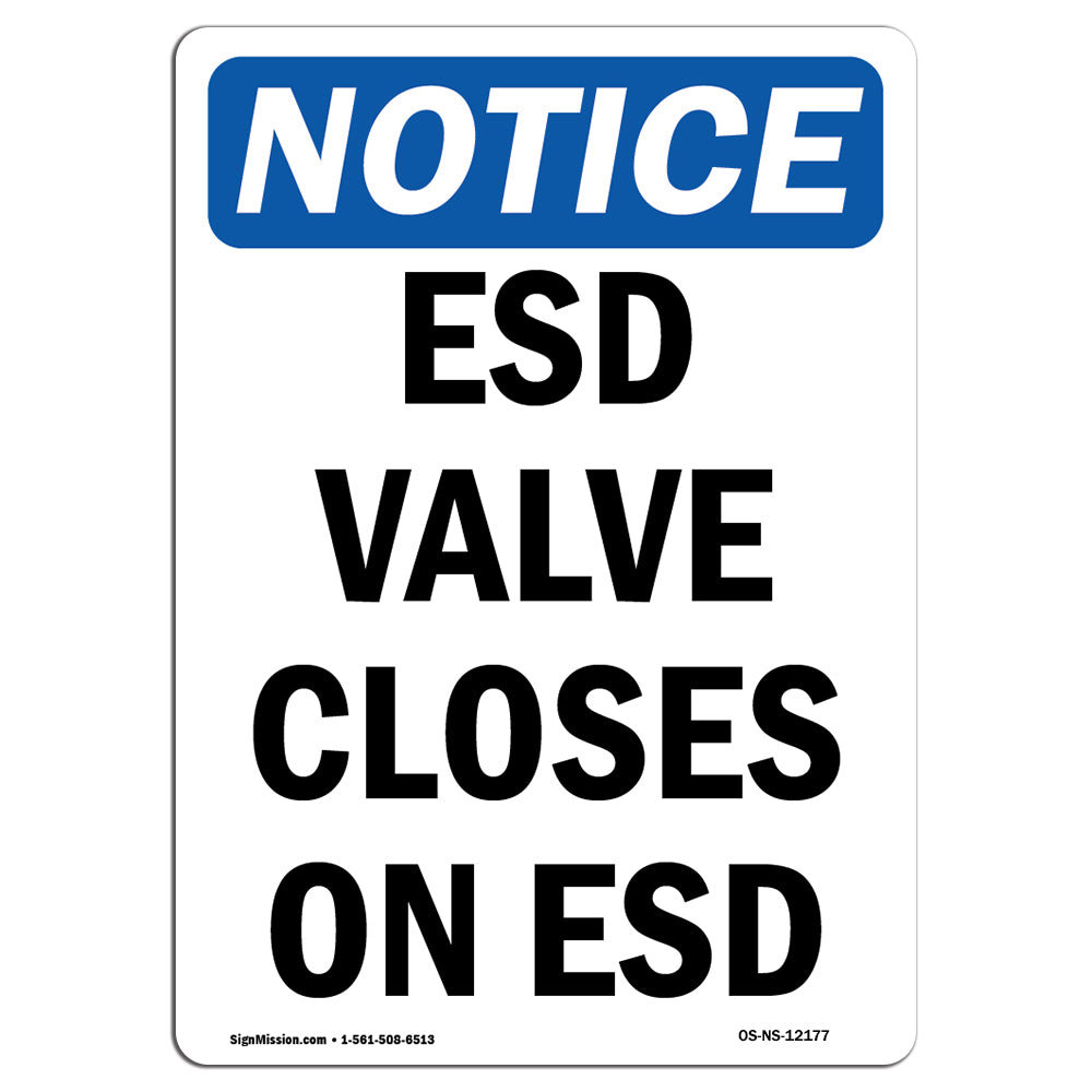 SignMission ESD Valve Closes On ESD Sign | Wayfair