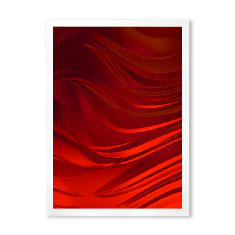 Wrought Studio Abstract Red Wave Liquid Art II Framed On Canvas ...