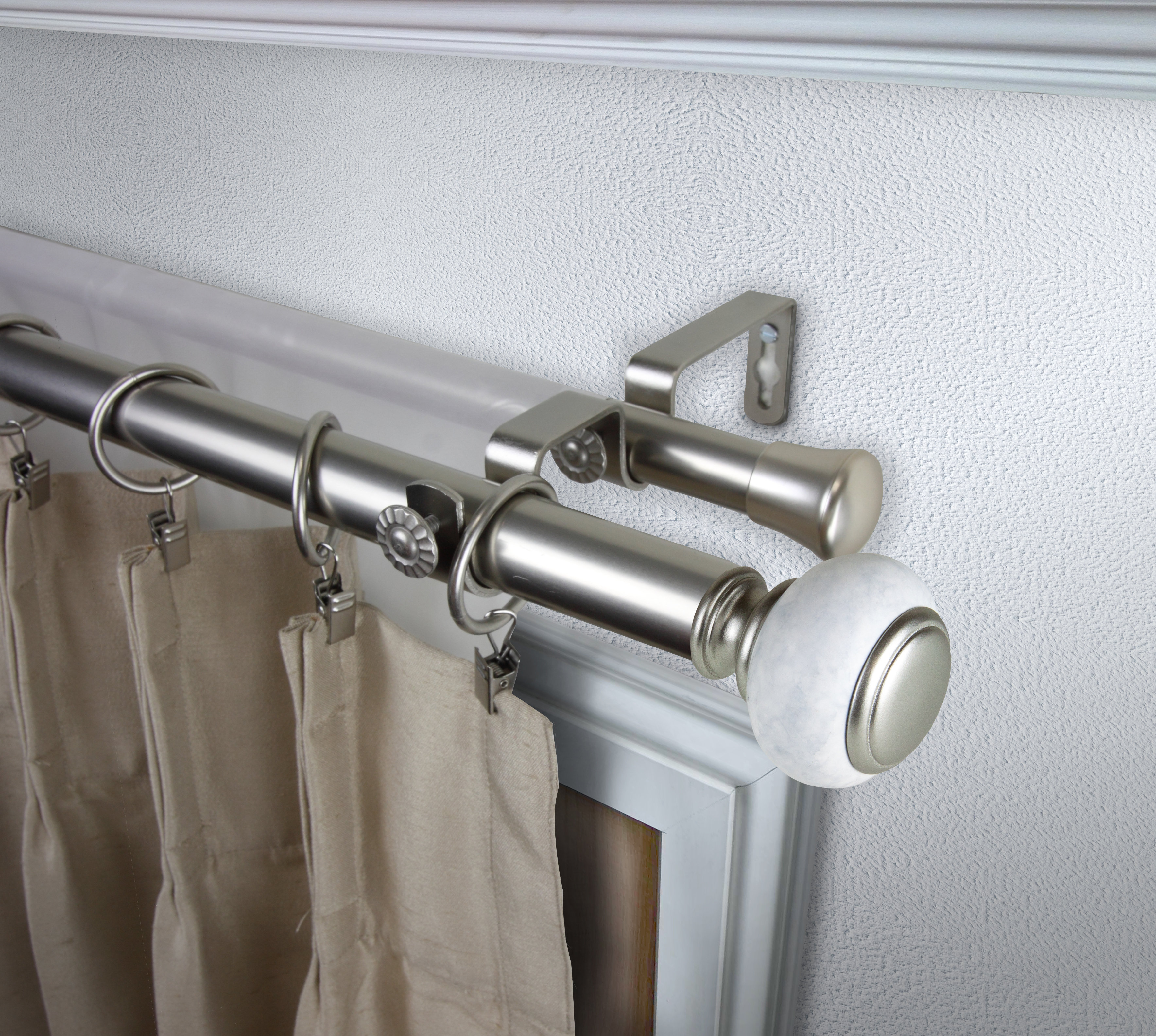Charlton Home® Mcwethy Double Curtain Rod | Wayfair