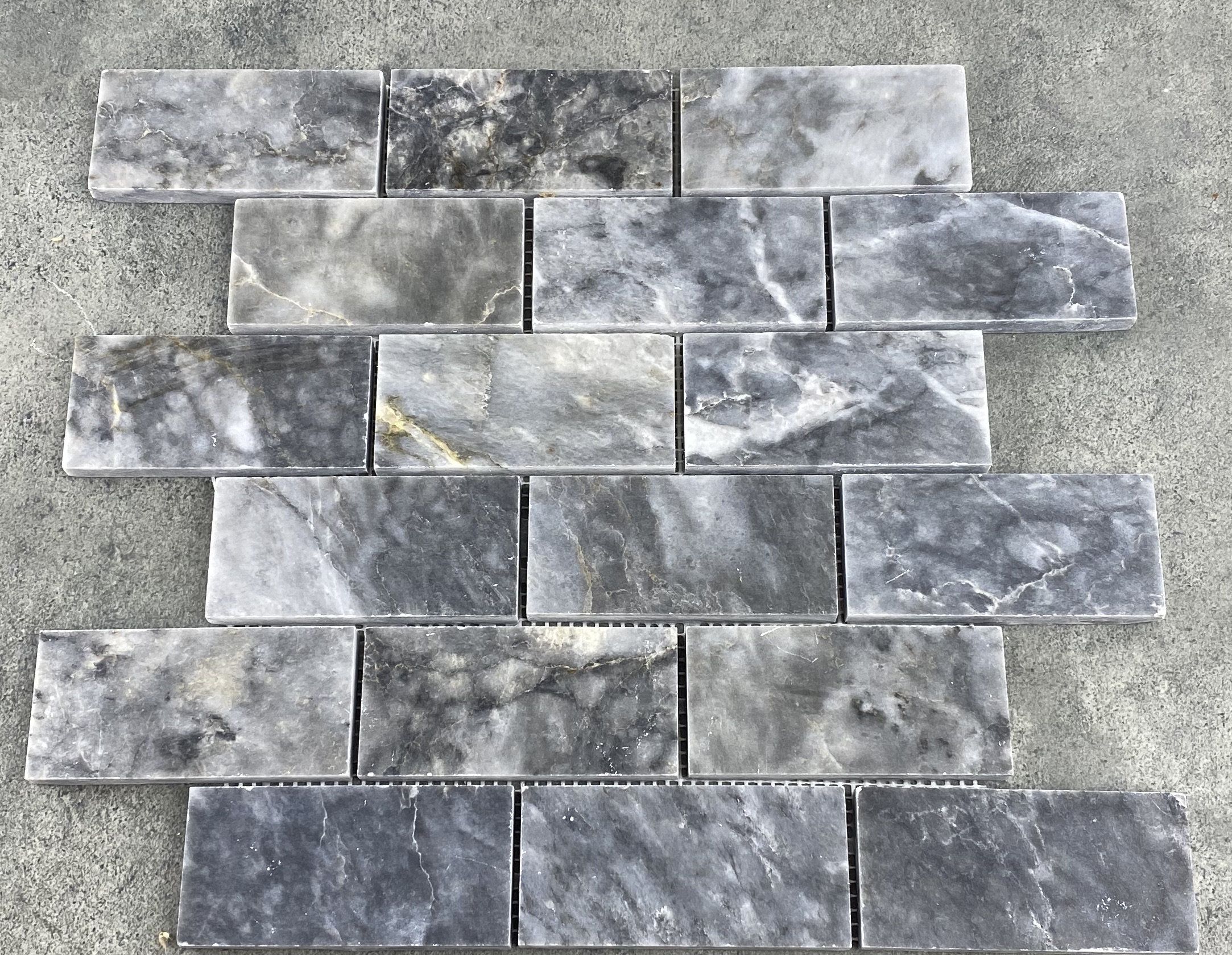 Miletos Stone Collection 2" x 4" Marble Brick Joint Mosaic Sheet Wall ...