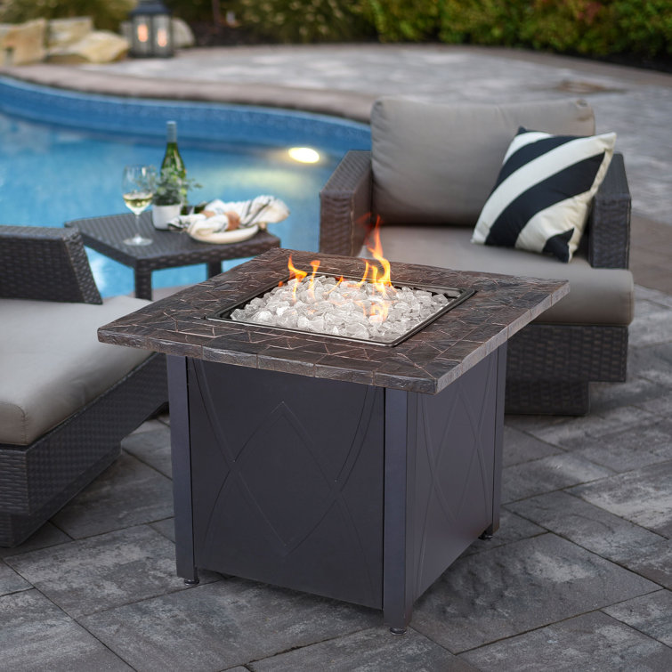 Mr. Bar-B-Q Endless Summer 30,000 BTU LP Gas Outdoor Fire Table w ...
