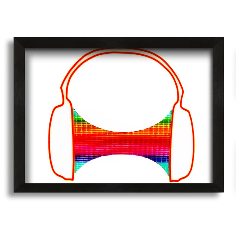 Metro Lane Headphone Funk White - Picture Frame Painting on Canvas ...
