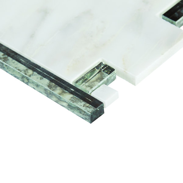 Daltile Lavaliere First Snow Natural Stone Mosaic Wall Tile | Wayfair