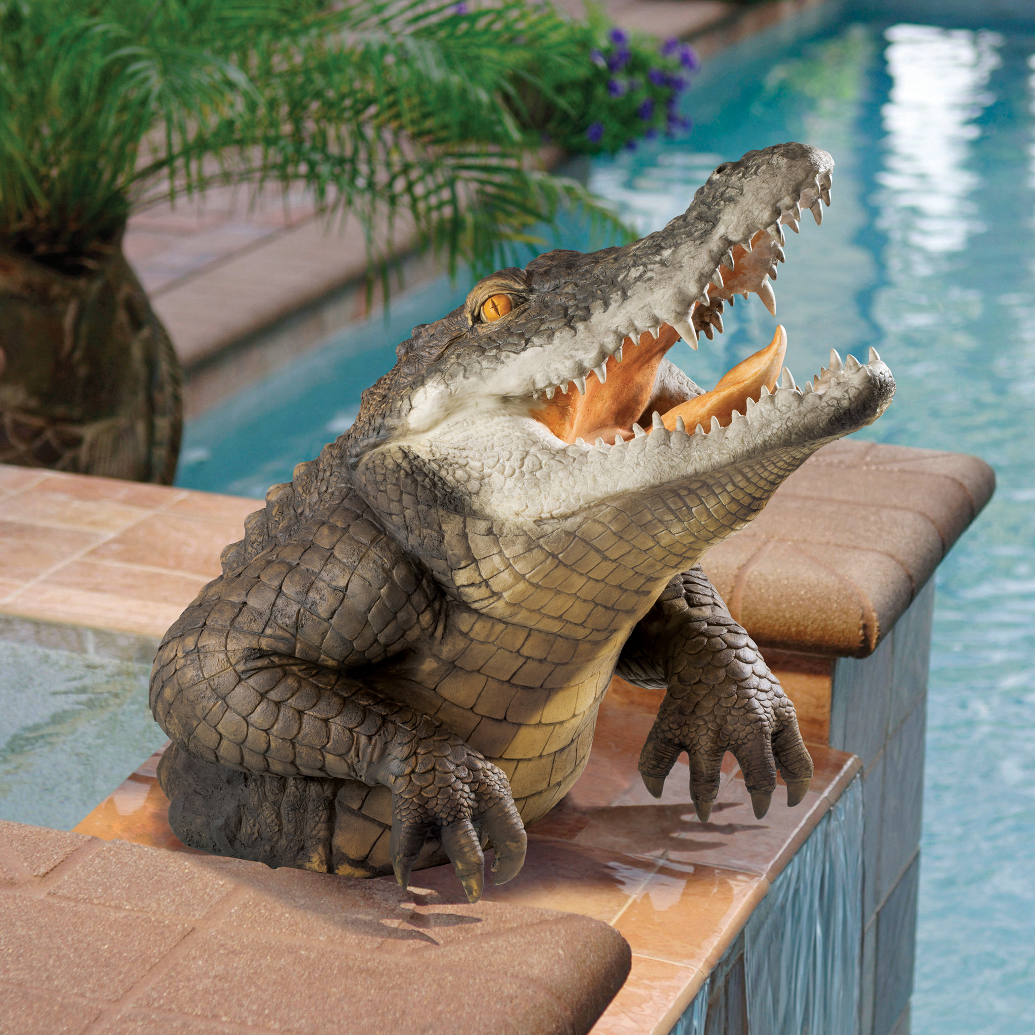 Design Toscano Snapping Swamp Gator Statue & Reviews | Wayfair