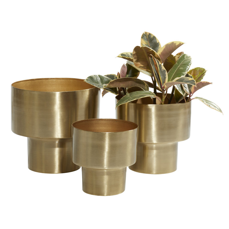 Mercer41 Ceresa 3-Piece Metal Cachepot Set & Reviews | Wayfair