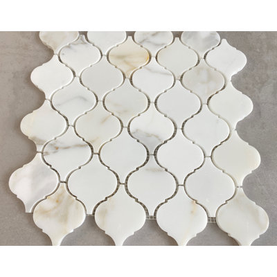 ES Stone 2.5" x 3" Marble Arabesque Mosaic Wall & Floor Tile & Reviews ...