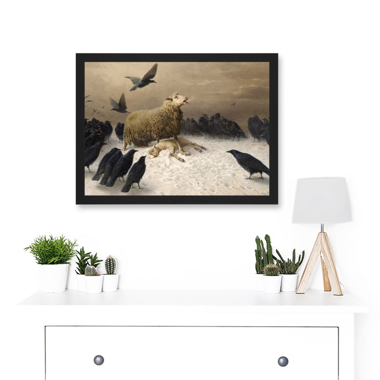 August Grove Schenck Anguish Sheep Ewe Crows Lamb Carrion - Picture ...